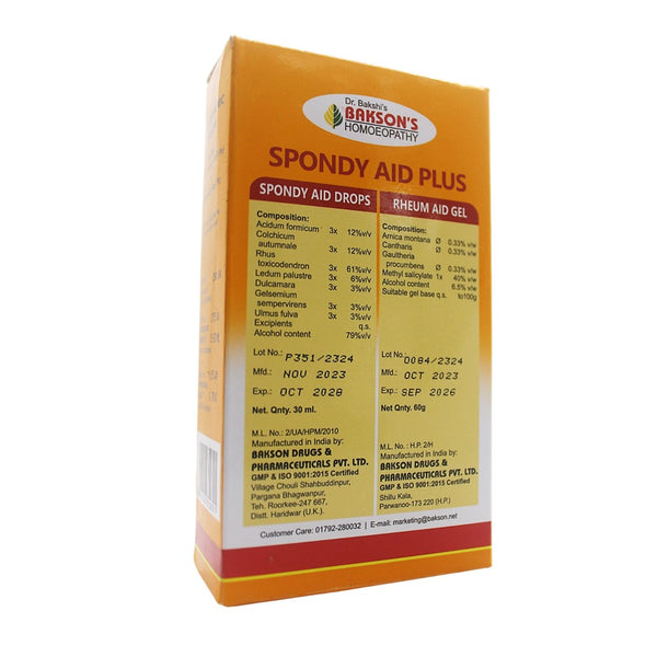 Baksons Spondy Aid Plus | Homeopathic Drops for Back Pain, Spondylosis – Homeomart