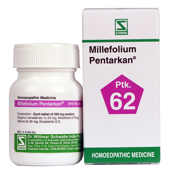 Schwabe Millefolium Pentarkan tablet, Excessive Uterine Bleeding ...