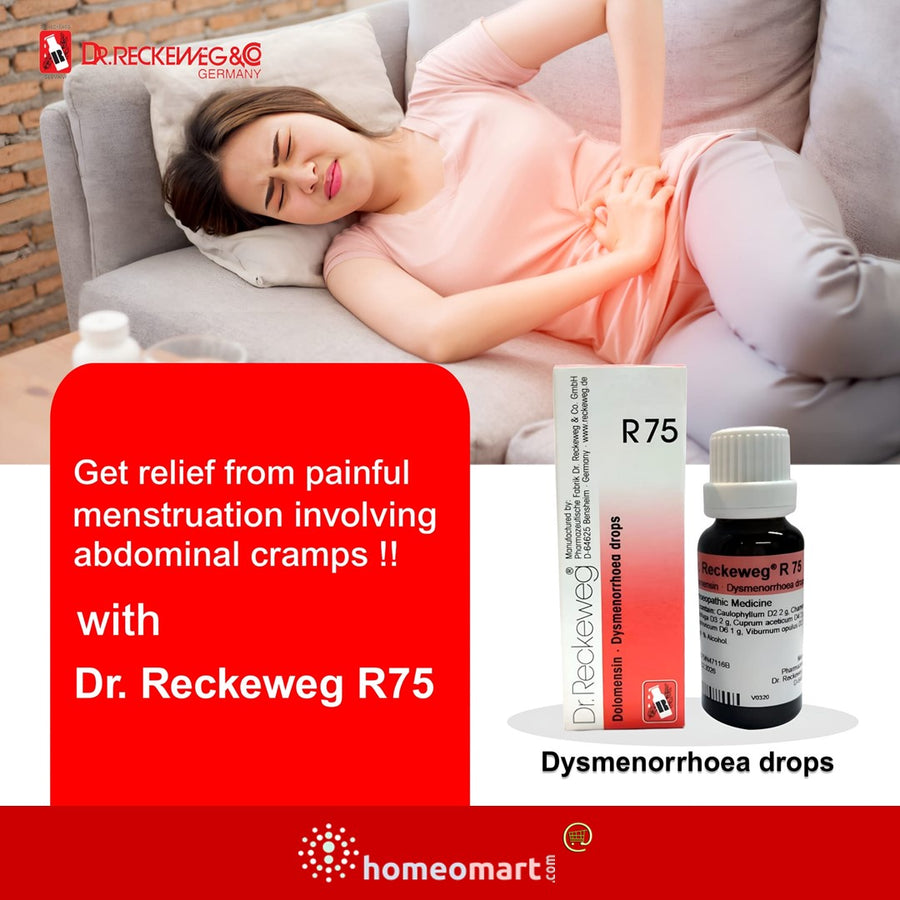 Dysmenorrhea Homeopathy Drops | Dr. Reckeweg R75 for Menstrual Pain ...