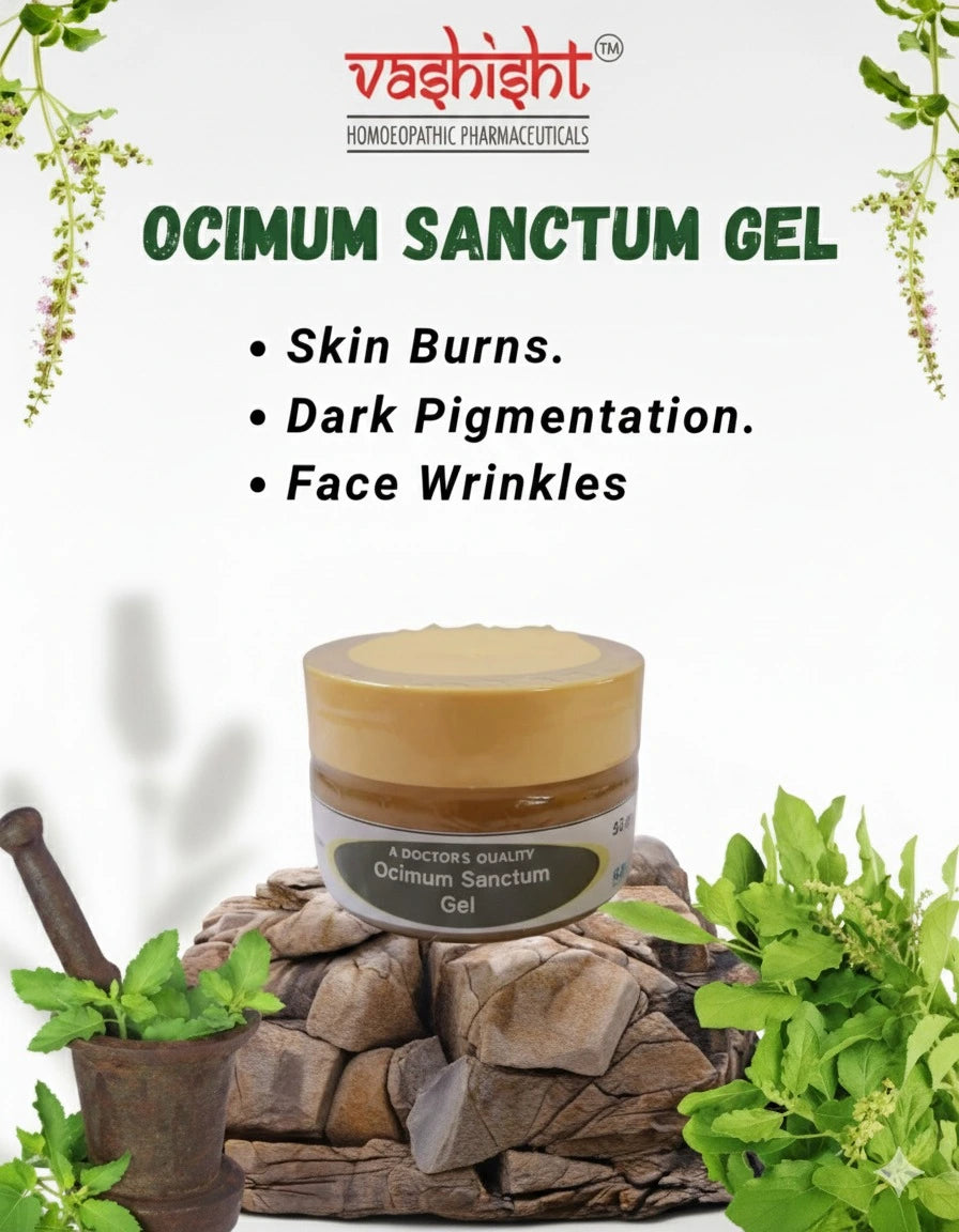 Vashisht Homeopathy Ocimum Sanctum Gel for Skin Burns, Wrinkles and Pi ...