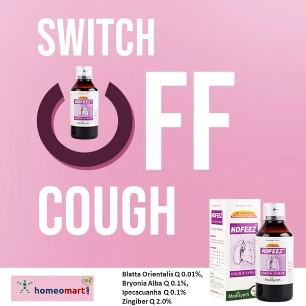 Medisynth Kofeez Cough Syrup, Cough, difficult breathing – Homeomart