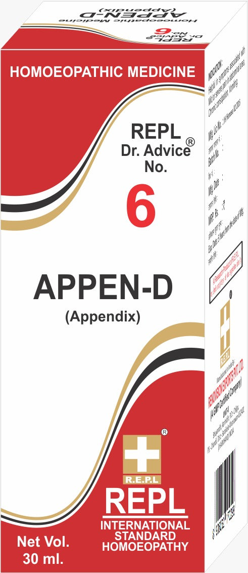 APPEN-D: Homeopathic Relief for Appendicitis | REPL Dr. Adv. No. 6 ...
