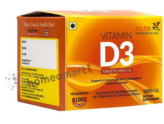 Buy Allen Nutraceuticals Vitamin D3 tablets for Vitamin Deficiency ...