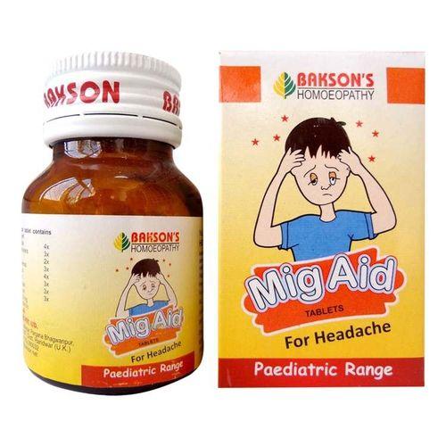 Bakson Mig Aid Paediatric Tablets for Headache, Migraine – Homeomart