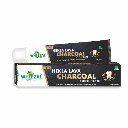 Wheezal Hekla Lava Charcoal Toothpaste for Plaque, Stained teeth ...