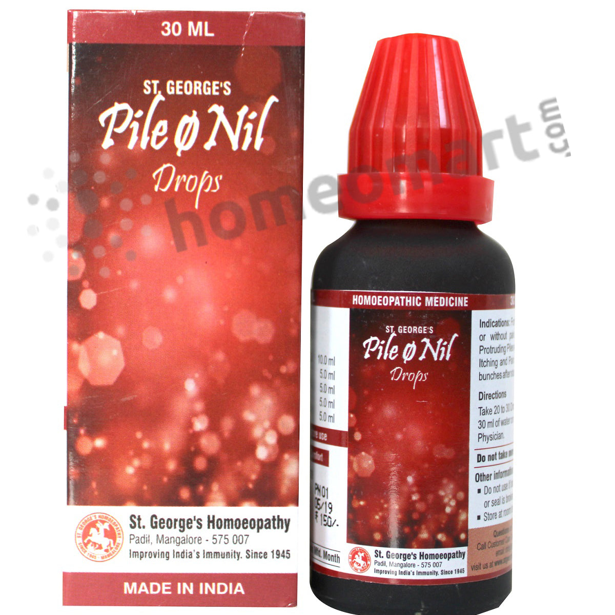Buy St.George Homeopathy Pile O Nil Drops for Hemorrhoids, Bleeding ...
